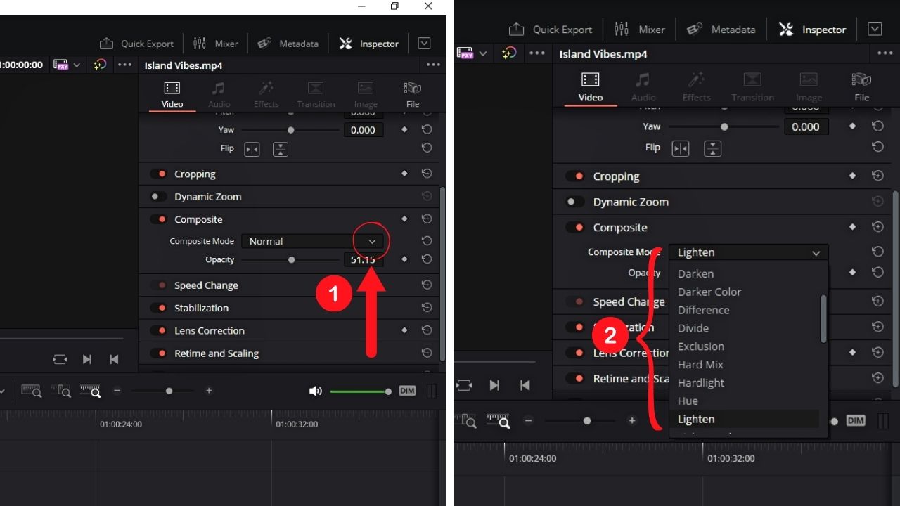 How to Change Opacity of a Video in DaVinci Resolve 18 (2024)