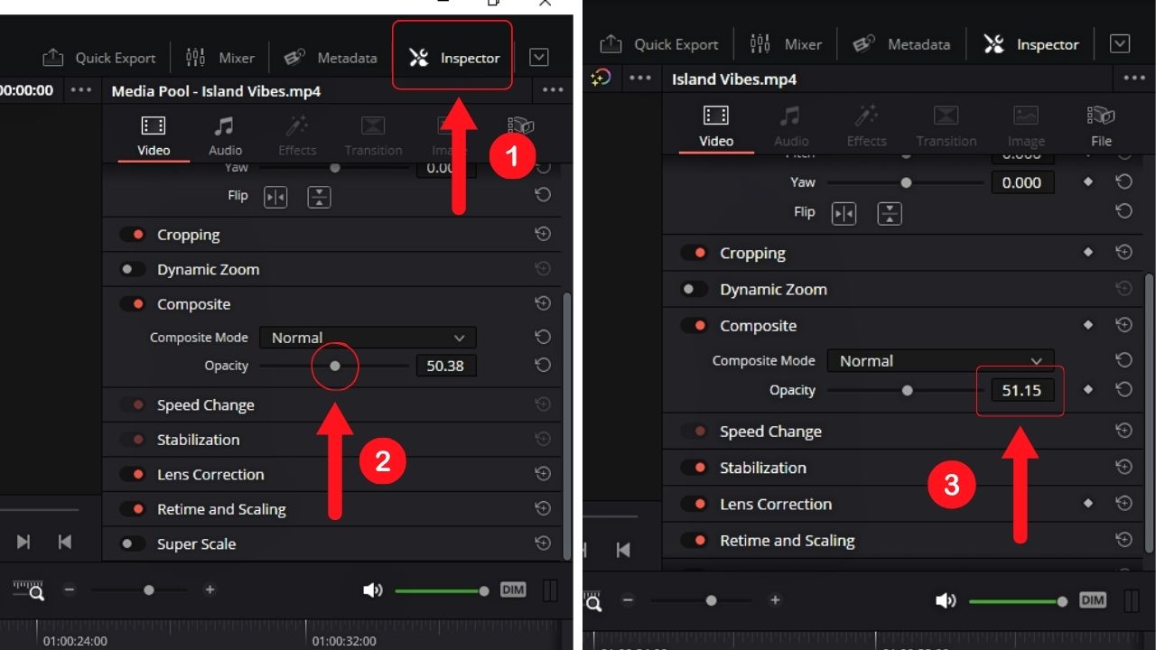 How to Change Opacity of a Video in DaVinci Resolve 18 (2024)